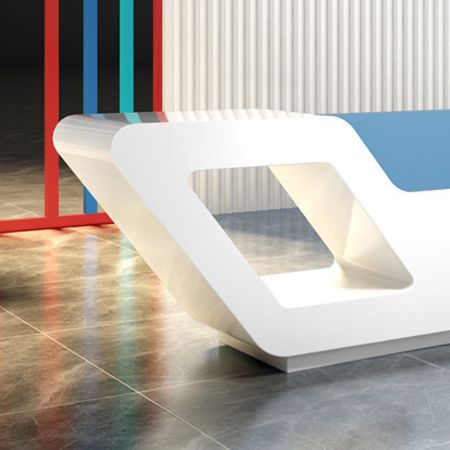 Carton Bus Shape Front/Reception Desk Customisable Colours & Sizes