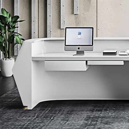 Modern Marble Type Round Front/Reception Desk Customisable Colours & Sizes