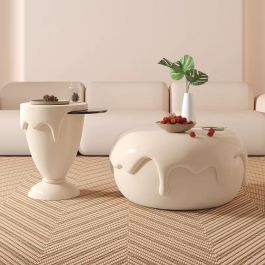 Modern Cake and Drink Fiberglass Coffee Table