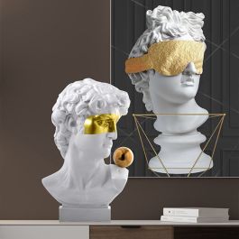 David Status Table Décor Resin & Metal Black/White