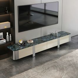 Lux Sintered Stone and Metal Rectangle TV Stand/TV Unit